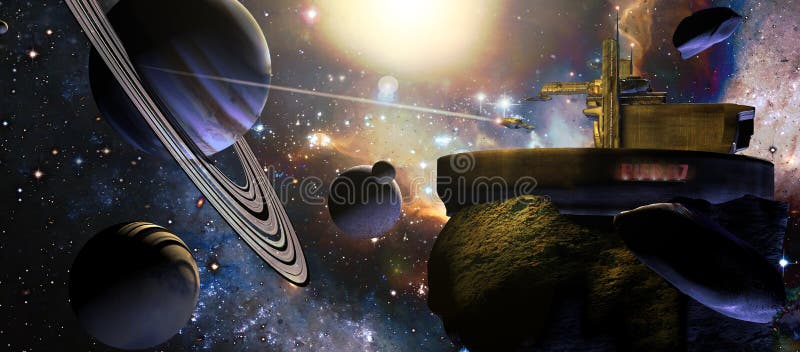 Alien space station stock illustration. Illustration of exploration ...