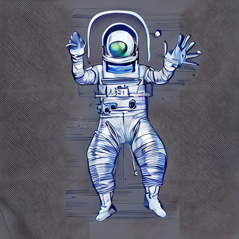 Alien in a Space Suit Ai Generated, Generative AI, CGI Graphics Stock Illustration ...