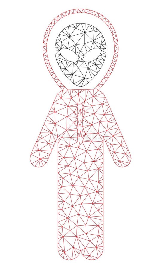 Alien Space Suit Polygonal Frame Vector Mesh Illustration Stock Vector ...