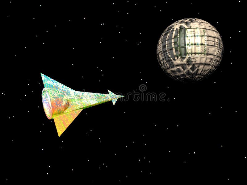 Alien Spaceship stock illustration. Illustration of concept - 11351401