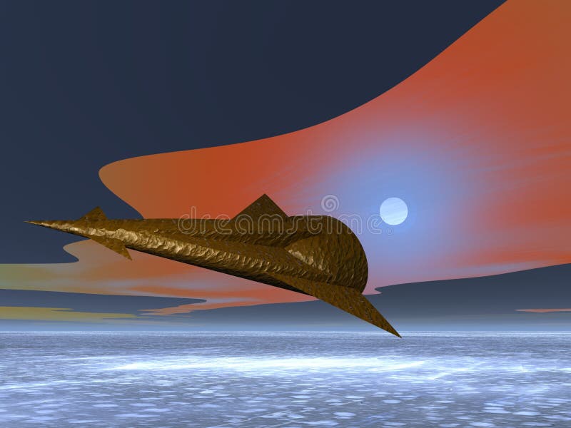 Alien Spaceship stock illustration. Illustration of ship - 3489002