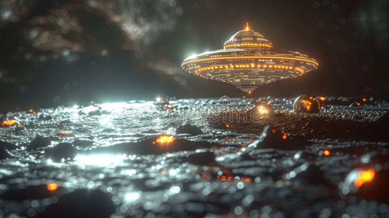 An Alien Spaceship on Another Planet, a UFO Stock Image - Image of ...
