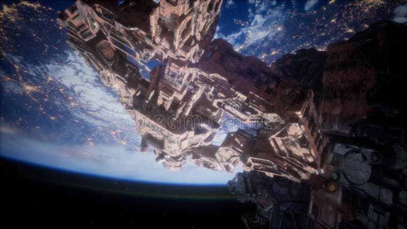 Alien Spaceship Armada Nearing Earth Stock Video - Video of game ...