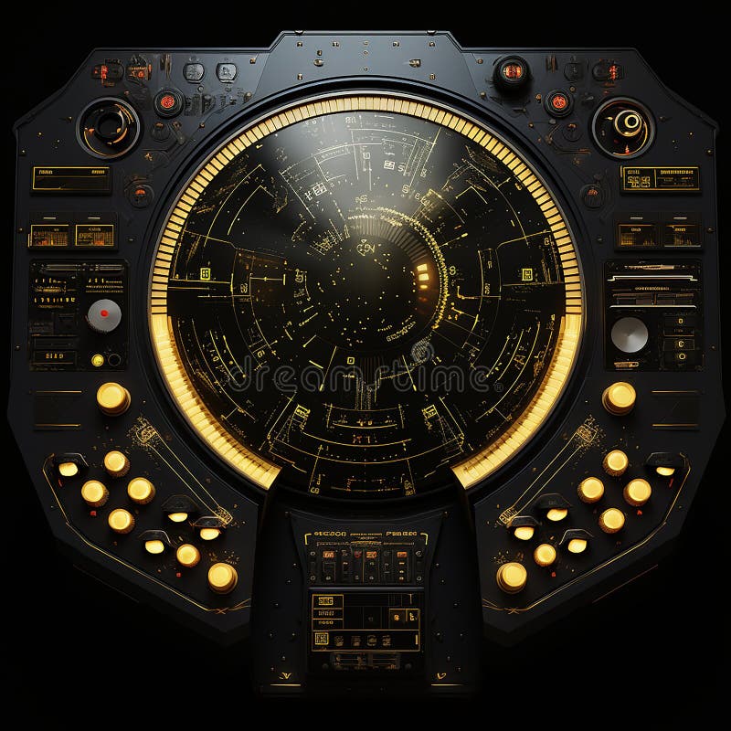 Alien Spaceship Control Panel Stock Illustration - Illustration of ...