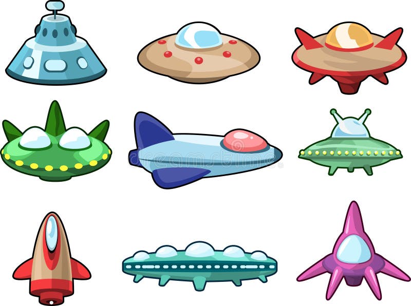 Alien Spaceship Icon Cartoons Stock Illustration - Illustration of ...