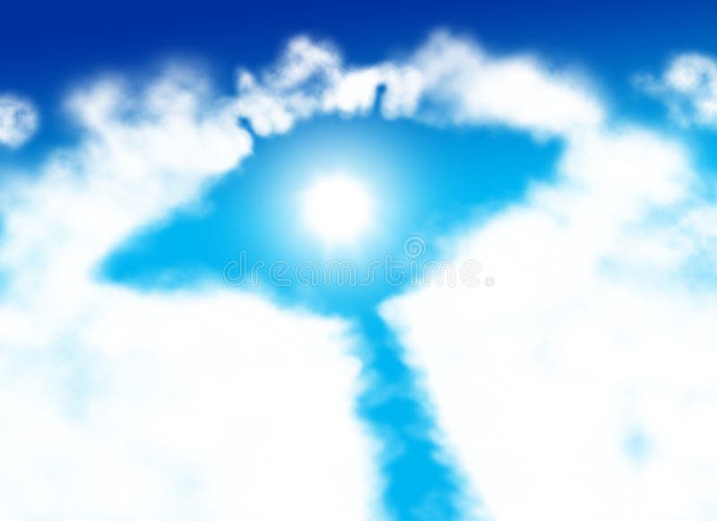 Alien Spaceship Shaped Cloud Stock Illustration - Illustration of ...