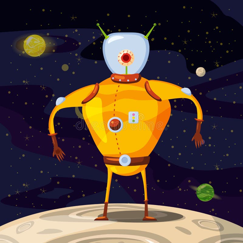 Alien in a Space Suit, a Fantastic Funny Humanoid Character, a Monster ...