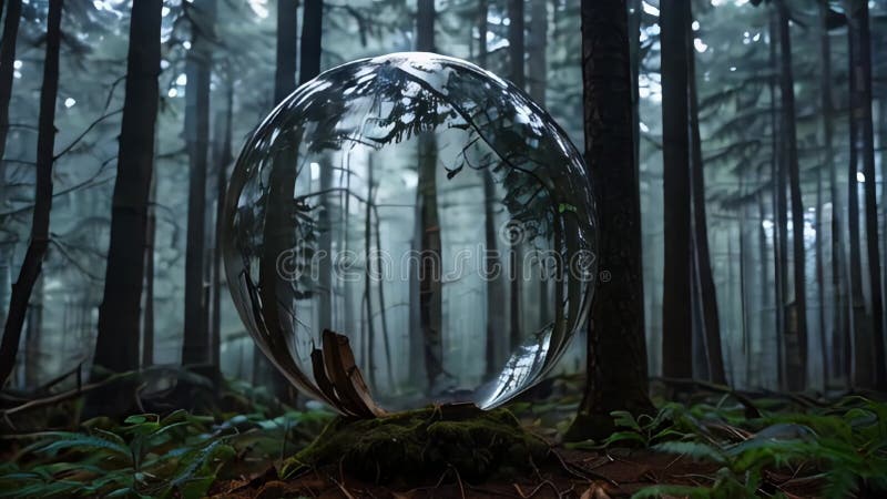 Alien Sphere Deep in the Enchanted Forest Stock Video - Video of ball ...