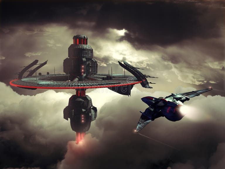 Alien station stock illustration. Illustration of fantasy - 37677499