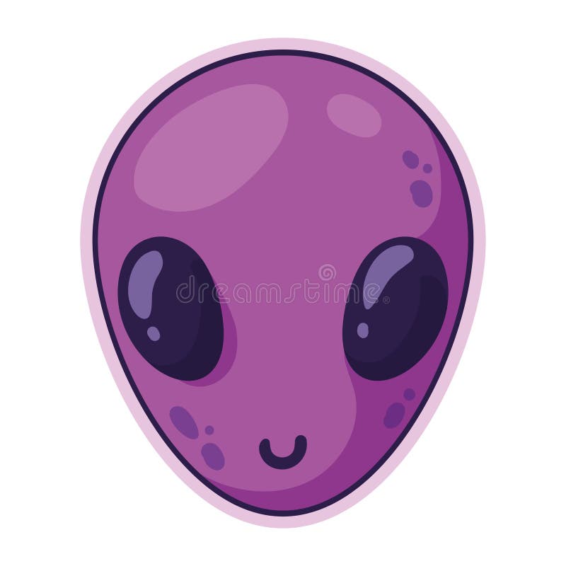 Alien sticker retro stock vector. Illustration of purple - 259142867