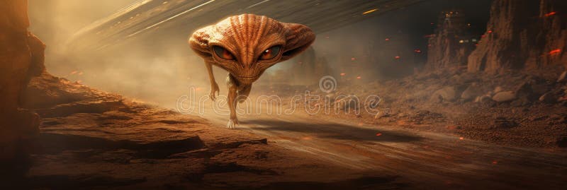 An Alien Striking a Dynamic Pose with Expressive Features in a Vivid ...