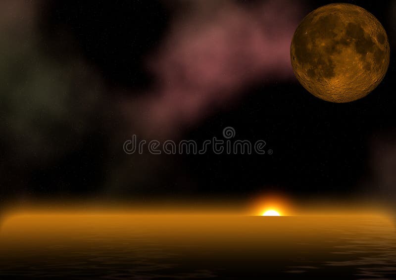Alien sunrise over ocean stock image. Image of alien, sunrise - 4848033
