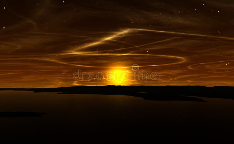 Alien Sunset stock image. Image of illuminated, colourful - 356835