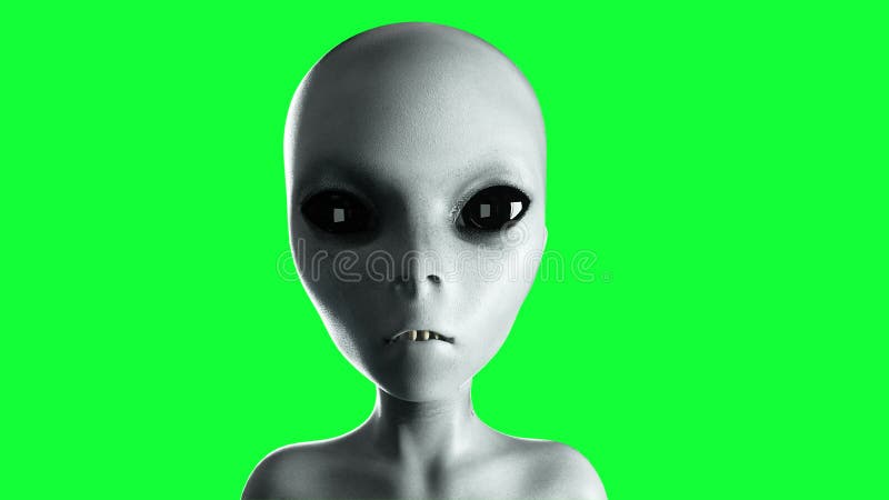 Alien Talking. Close Up. UFO. Green Screen 4k Footage. Stock Video ...