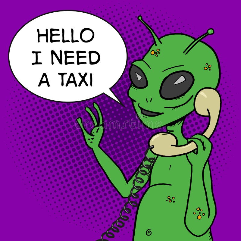 Alien Talking Phone Pop Art Style Vector Stock Vector - Illustration of ...