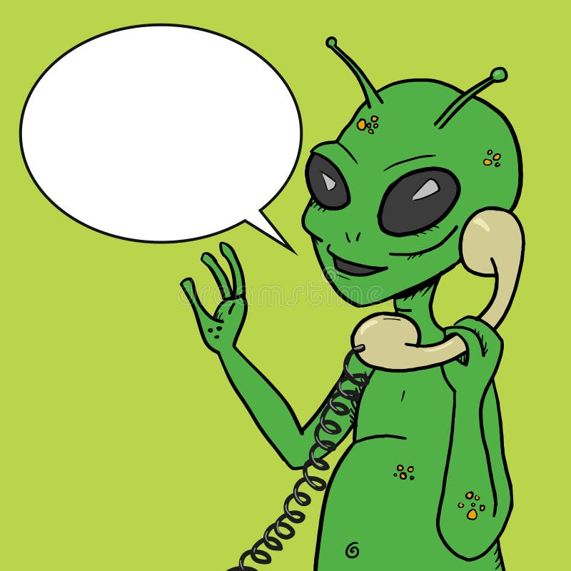 Alien Talking Phone Pop Art Style Vector Stock Vector - Illustration of ...
