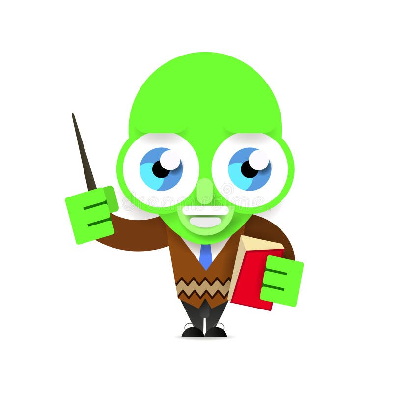 Alien Teacher Vector Illustration on White Background Stock Vector ...
