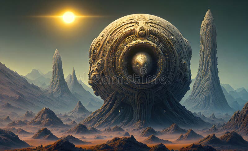 Alien Technology Constructions, Space Base on an Alien Planet, Science ...