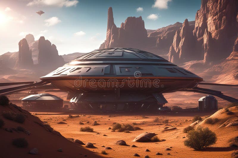 Alien Technology Constructions, Space Base on an Alien Planet, Science ...