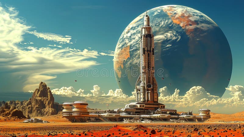Alien Technology Constructions, Space Base on an Alien Planet, Science ...