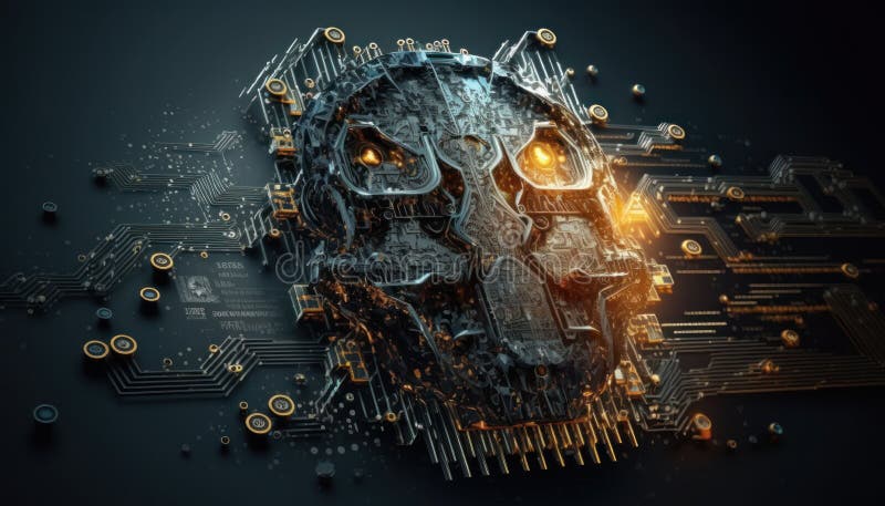 Alien Technology Microchip. Futuristic Tech. Generative AI Stock ...