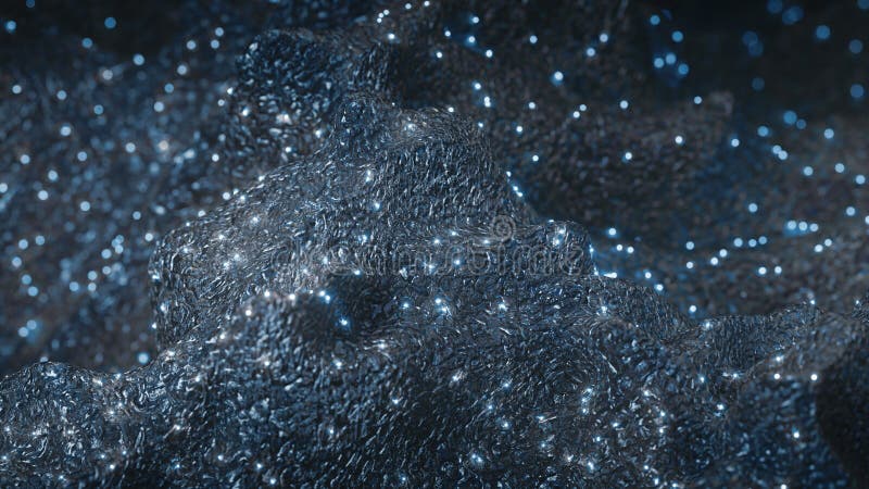 Alien Terrain with Glowing Dots 3D Rendering Stock Illustration ...