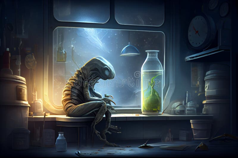 Aalien in a Test Tube with Dramatic Lighting. AI Generated Stock ...