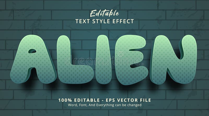 Alien Text on Deep Color Gradient Style Effect, Editable Text Effect ...