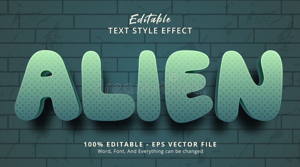 Alien Text on Deep Color Gradient Style Effect, Editable Text Effect ...