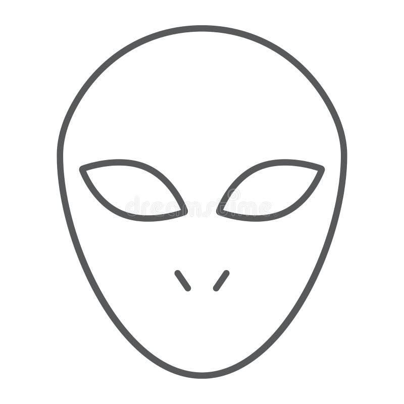 Alien Thin Line Icon, Space and Character, Humanoid Sign, Vector ...