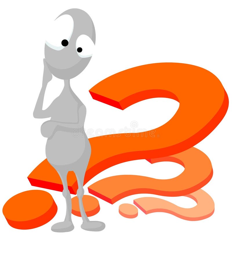 Alien Thinking about Solution of Questions Stock Vector - Illustration ...