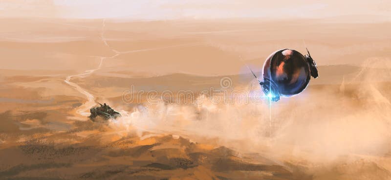 Alien chase stock illustration. Illustration of feminine - 32765830