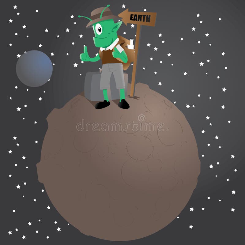 Alien Traveler stock vector. Illustration of dark, road - 42406303