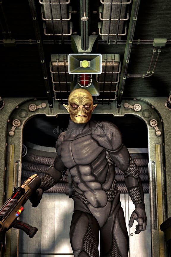 Alien trooper soldier stock illustration. Illustration of game - 52119673