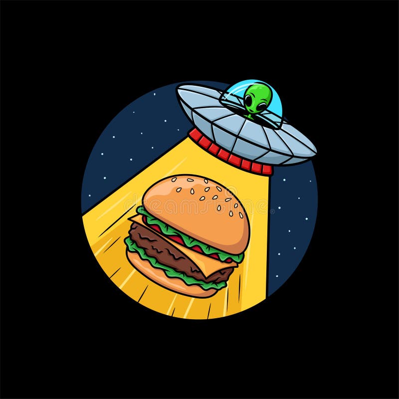 Alien Ufo Burger Vector Illustration Stock Vector - Illustration of ...