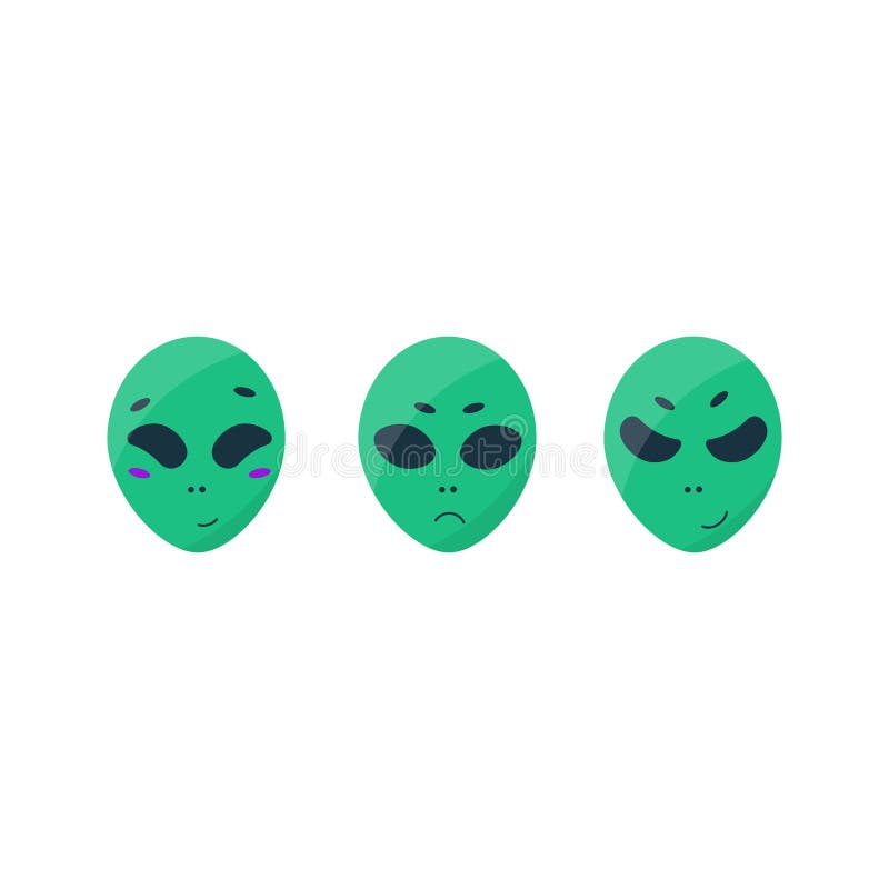 Alien Ufo Cosmic Emotions Faces Sadness Joy Anger Fright Embarrassment ...