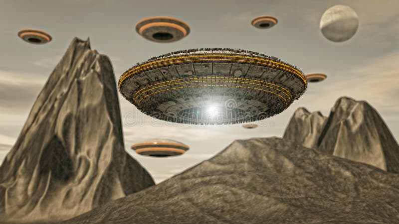 Alien UFO ship stock illustration. Illustration of artwork - 62853816