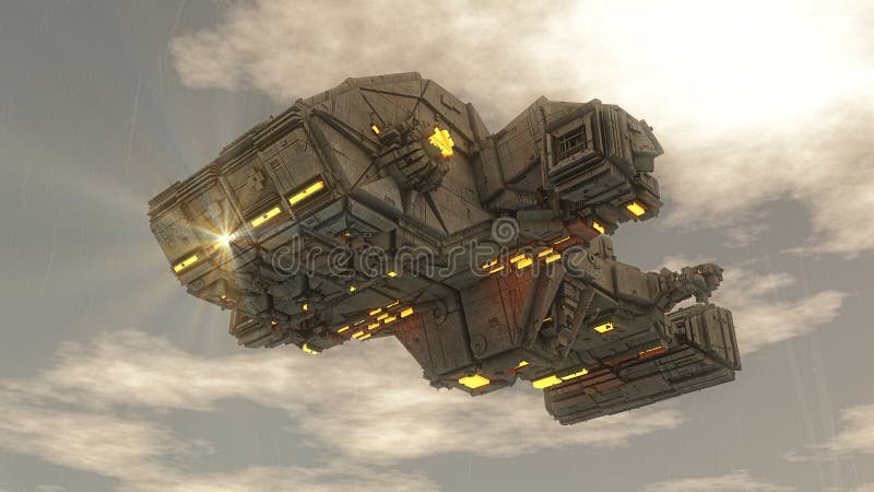 Alien UFO ship stock illustration. Illustration of artwork - 54512826