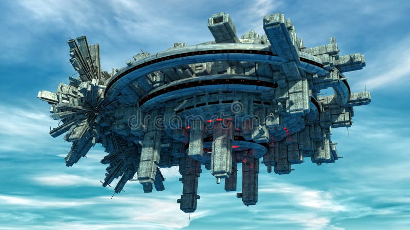 Alien UFO ship stock illustration. Illustration of futuristic - 61420340