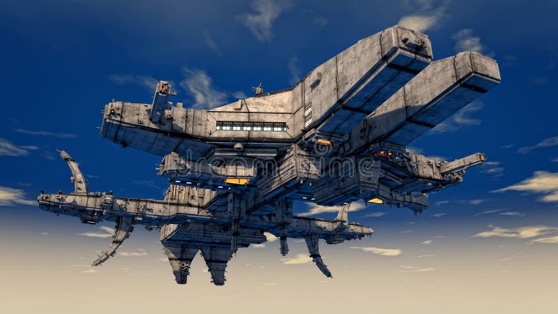 Alien UFO ship stock illustration. Illustration of invasion - 66954398