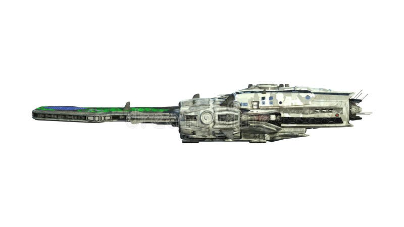 Alien UFO Spaceship, Spacecraft in Flight Isolated on White Background ...