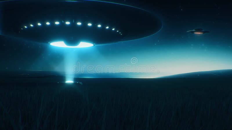 Alien UFOs Spaceships in the Wild - Loop Scifi Abstract Landscape ...
