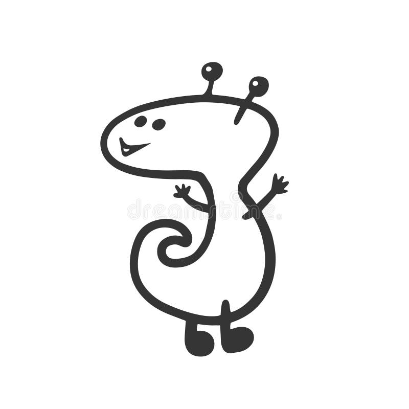 Alien. Vector Drawing of an Alien. Doodle Style Illustration Stock ...