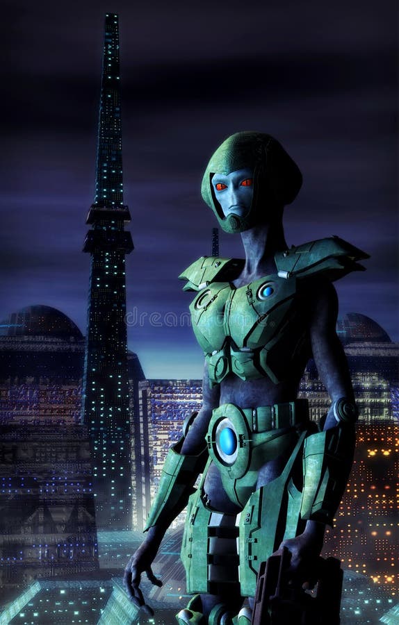 Fantasy warrior woman stock illustration. Illustration of young - 8234407