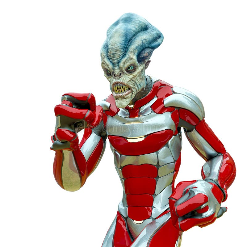 Alien warrior is angry stock illustration. Illustration of future ...