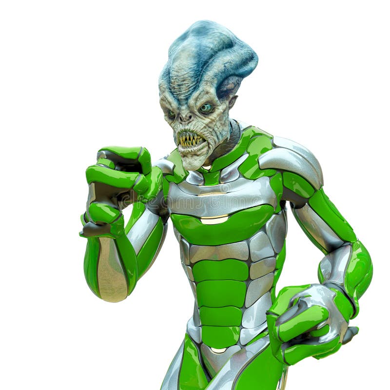 Alien warrior is angry stock illustration. Illustration of army - 164057740