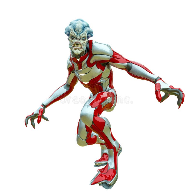 Alien warrior attack stock illustration. Illustration of character ...