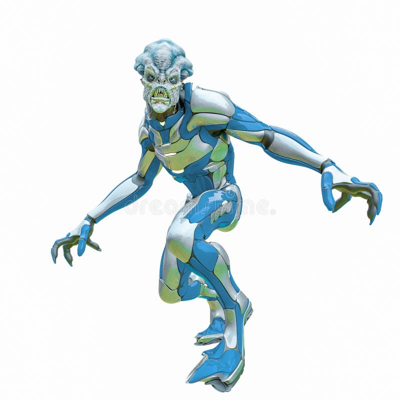 Alien warrior attack stock illustration. Illustration of military ...