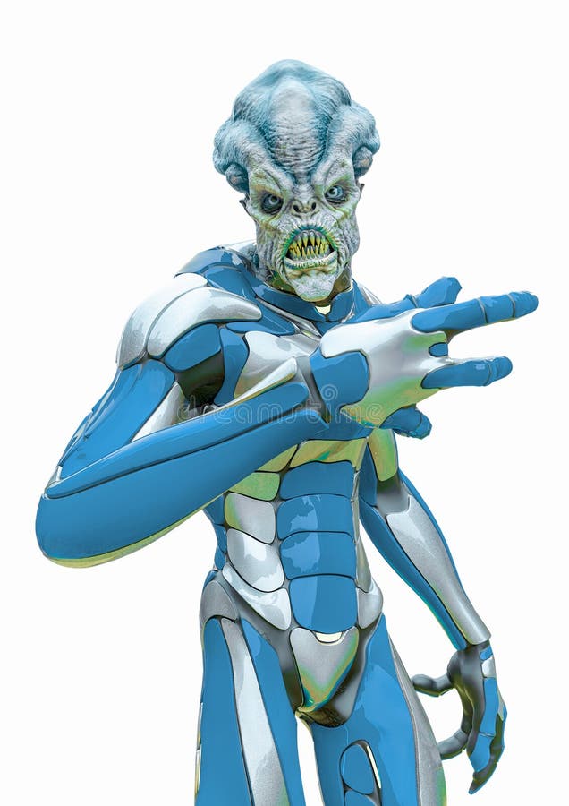 Alien Warrior is Calling You Stock Illustration - Illustration of ...