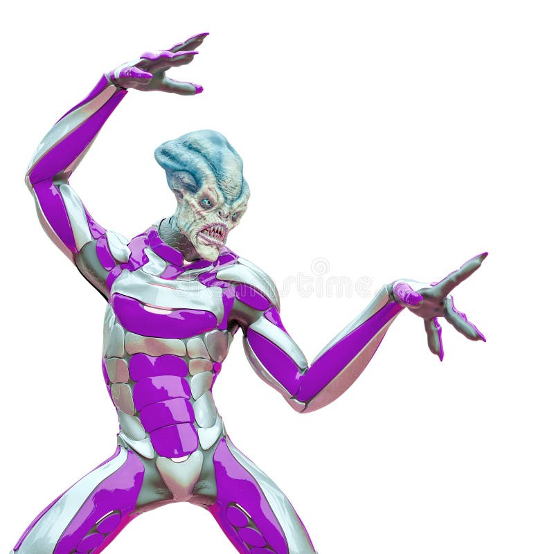 Alien Warrior Doing a Kung Fu Pose Stock Illustration - Illustration of ...